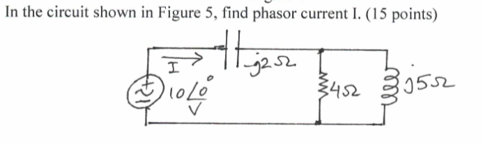 Solved In the circuit shown in Figure 5, find phasor current | Chegg.com