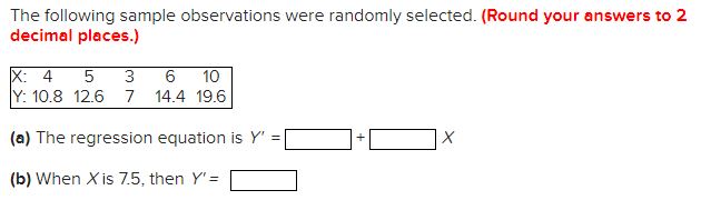 Solved The following sample observations were randomly | Chegg.com