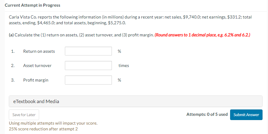 Solved Carla Vista Co. reports the following information (in | Chegg.com