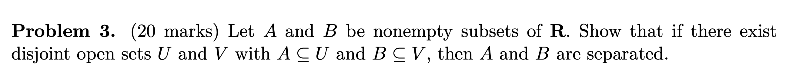 Solved Problem 3 20 Marks Let A And B Be Nonempty Subsets