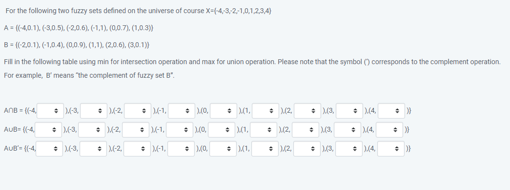 Solved For The Following Two Fuzzy Sets Defined On The 