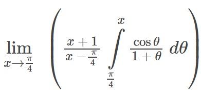 Solved limx→4π(x−4πx+1∫4πx1+θcosθdθ) | Chegg.com