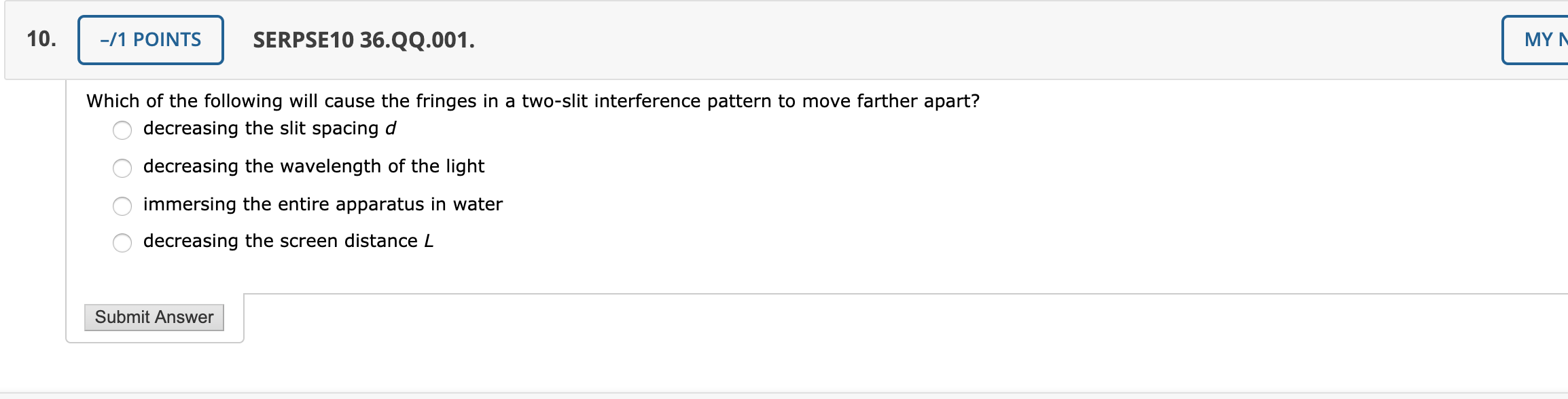 Solved 10. -/1 POINTS SERPSE10 36.QQ.001. MYN Which of the | Chegg.com Solved 10. -/1 POINTS SERPSE10 36.QQ.001. MYN Which of the | Chegg.com