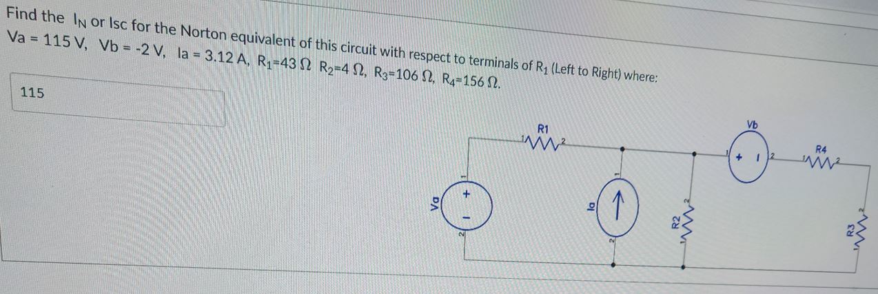 Solved Find the IN or ﻿Isc for the Norton equivalent of | Chegg.com