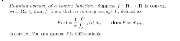 Solved Running average of a convex function. Suppose fR R is | Chegg.com