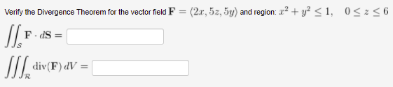 Solved Verify the Divergence Theorem for the vector field F | Chegg.com
