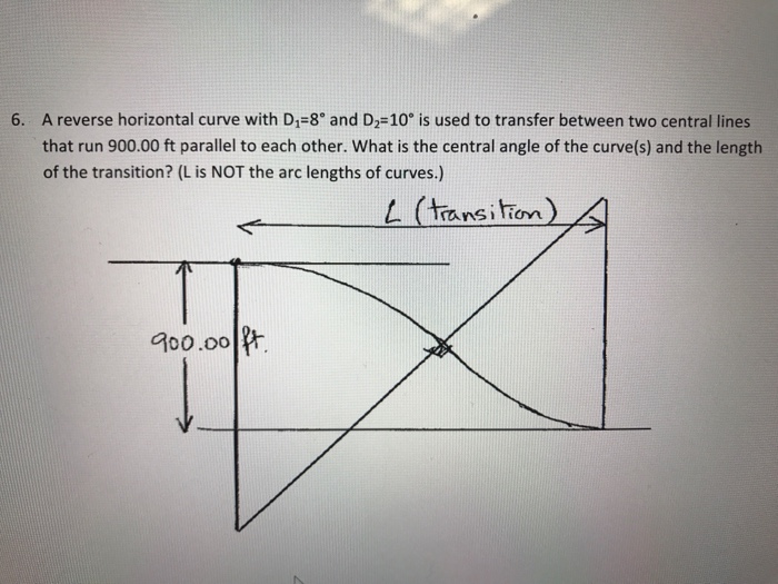Solved A Reverse Horizontal Curve With D 1 8 Degree And Chegg