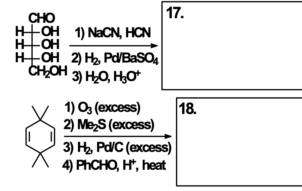 Solved CHO 17. H+OH 1) NaCN HCN HOH H OH 2) H2, Pd/BaSO4 H20 | Chegg.com