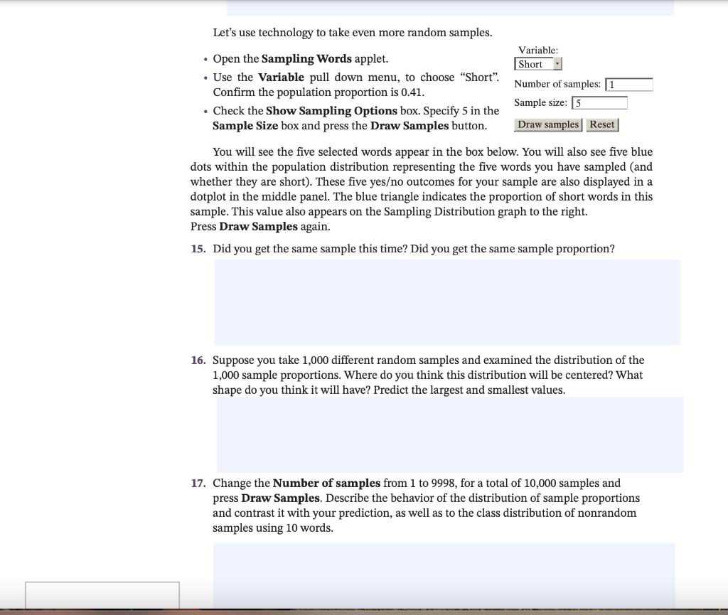 Let's use technology to take even more random | Chegg.com