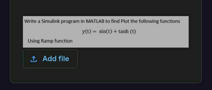 Solved Write a Simulink program in MATLAB to find Plot the | Chegg.com