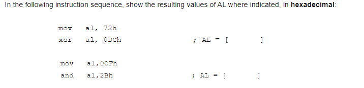 Solved In the following instruction sequence, show the | Chegg.com