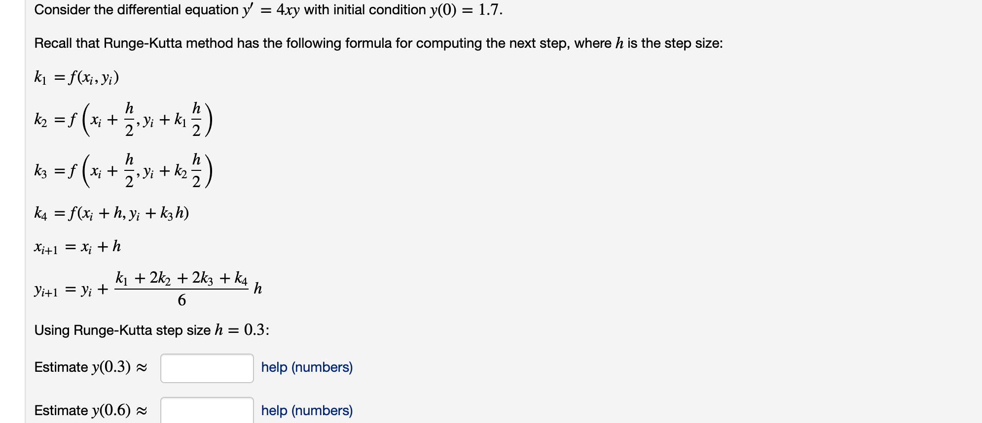 Solved Consider the differential equation y' 4xy with | Chegg.com