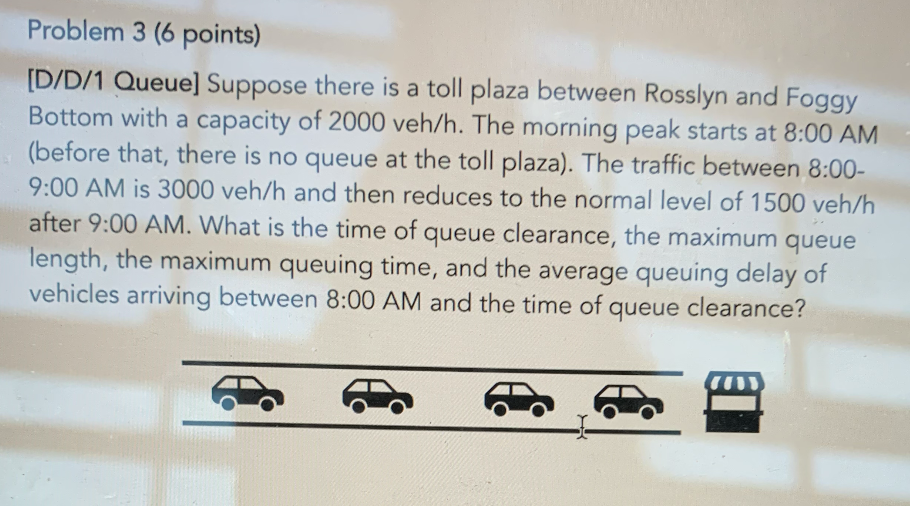 Solved Problem 3 (6 ﻿points)[D/D/1 ﻿Queue] ﻿Suppose there is | Chegg.com