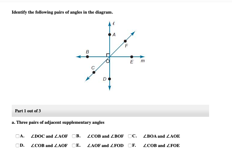 Solved Identify the following pairs of angles in the | Chegg.com
