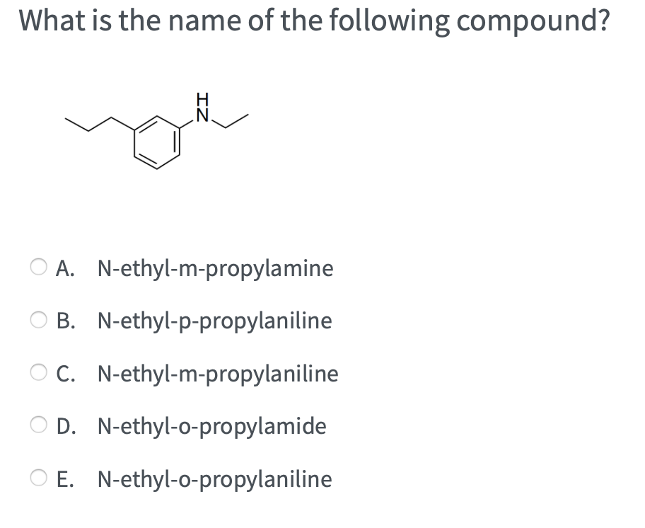 Solved What is the name of the following compound? IZ OA. | Chegg.com