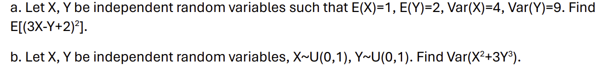 Solved a. ﻿Let x,Y ﻿be independent random variables such | Chegg.com