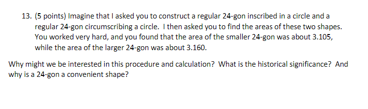 Solved 13. (5 points) Imagine that I asked you to construct | Chegg.com