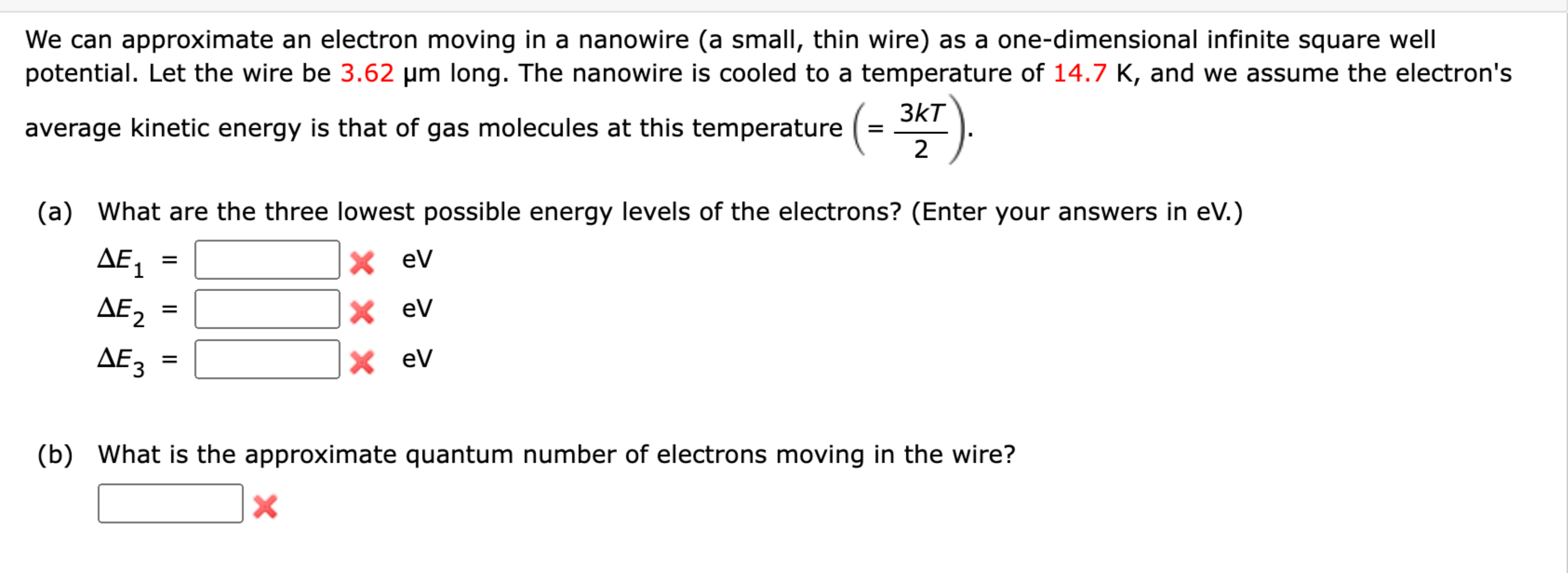 Solved We can approximate an electron moving in a nanowire | Chegg.com