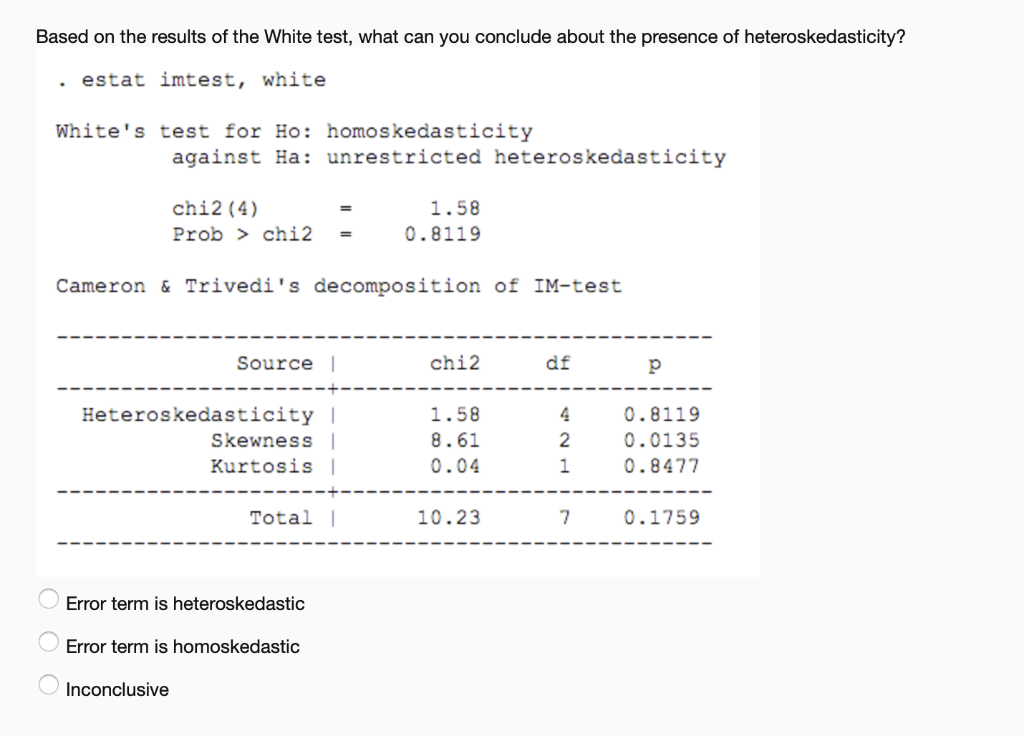 Solved Test for serial correlation given the following | Chegg.com