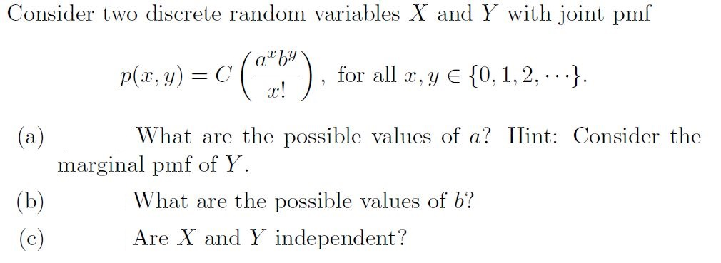 Solved Consider two discrete random variables X and Y with | Chegg.com