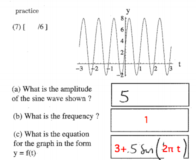 Solved practice 2 (7) 6] -3 2 (a) What is the amplitude of | Chegg.com