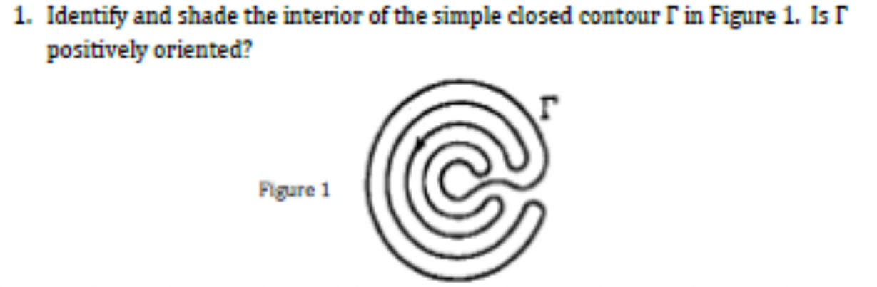 Solved 1. Identify and shade the interior of the simple | Chegg.com
