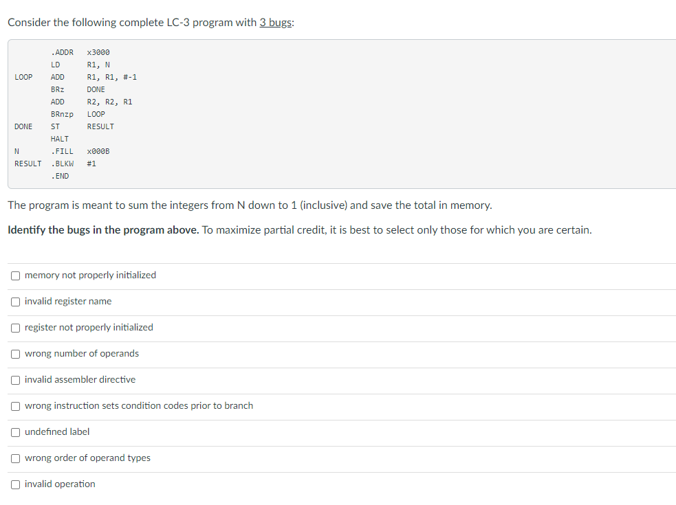 Solved Consider the following complete LC-3 program with 3 | Chegg.com