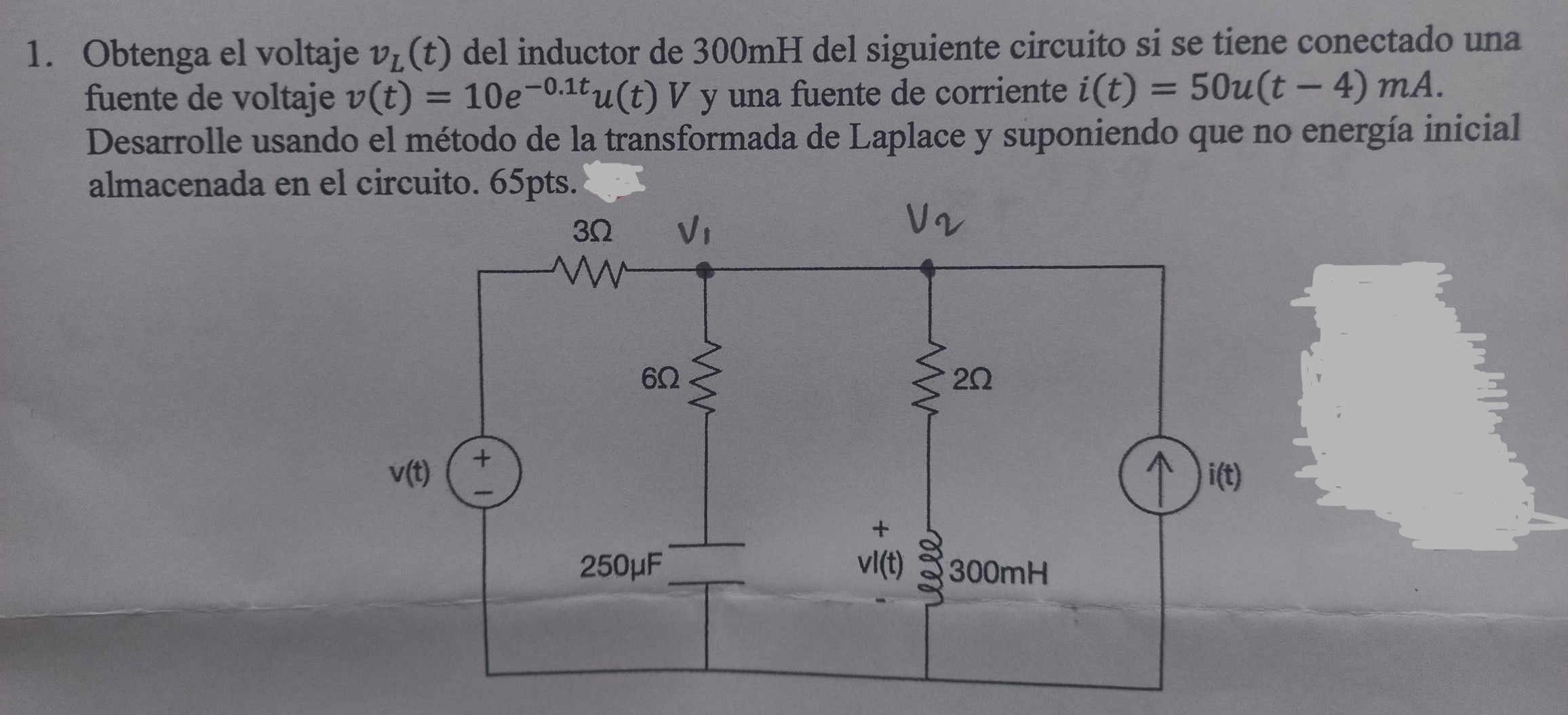 Show me ﻿the steps to ﻿solve:Obtenga el ﻿voltaje | Chegg.com