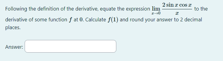 Solved Following the definition of the derivative, equate | Chegg.com