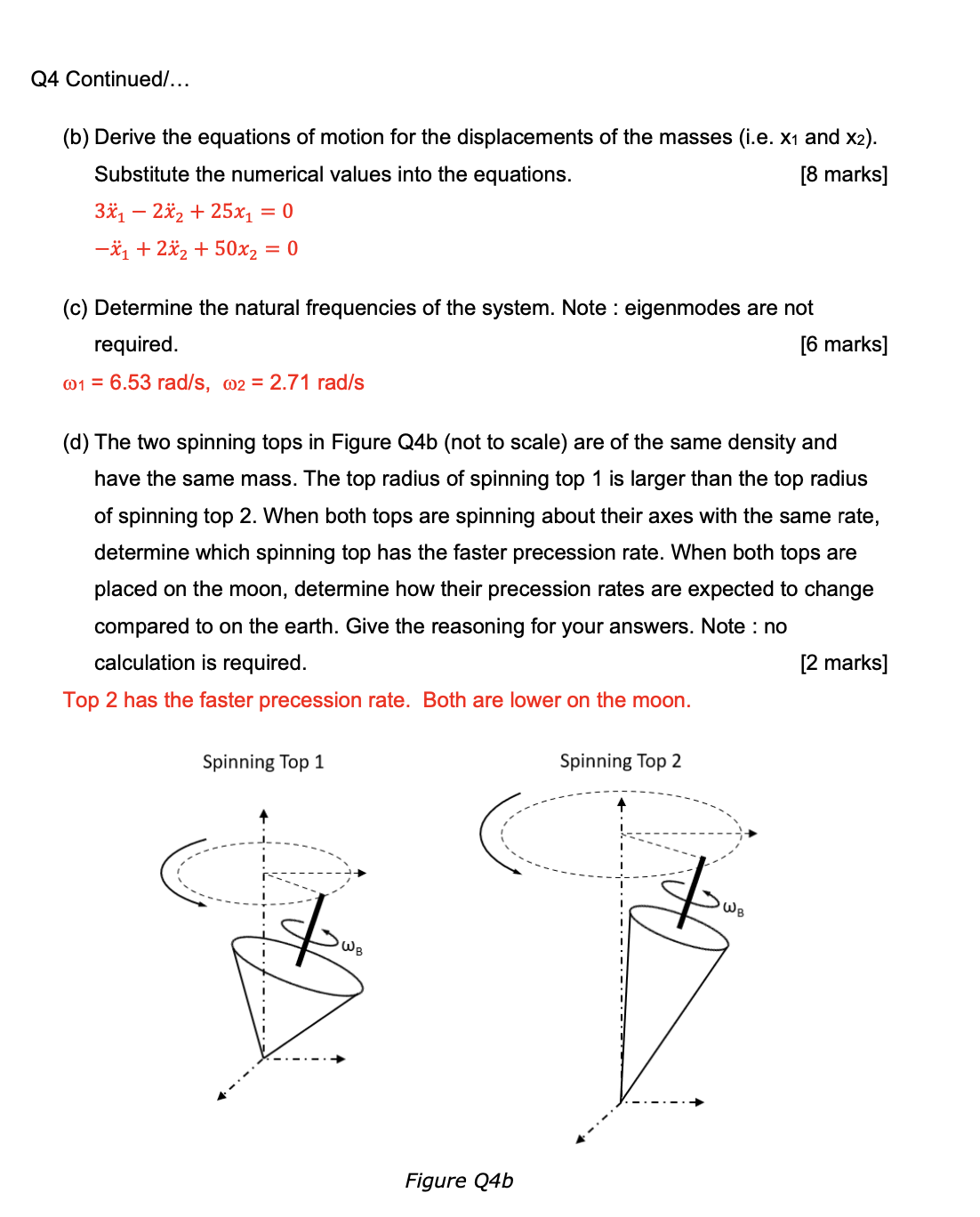 Solved (c) Assume small oscillations. Based on the equations | Chegg.com