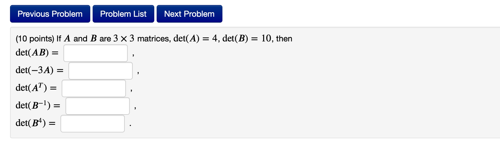 Solved Previous Problem Problem List Next Problem (10 | Chegg.com