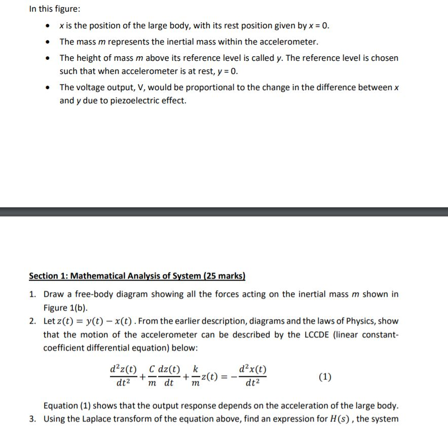 Solved Analysing a simple system Condition monitoring of | Chegg.com