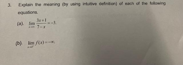 Solved 3. Explain the meaning (by using intuitive | Chegg.com
