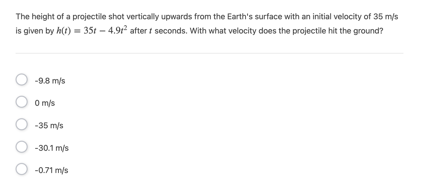 Solved The height of a projectile shot vertically upwards | Chegg.com