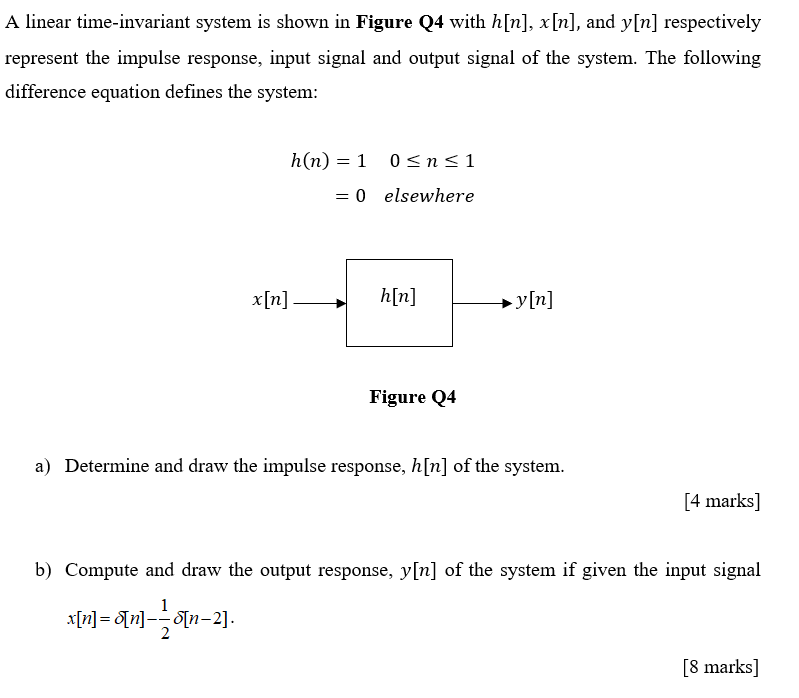 Solved A linear time-invariant system is shown in Figure Q4 | Chegg.com