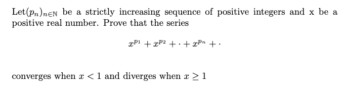 Solved Let(Pn)nen be a strictly increasing sequence of | Chegg.com