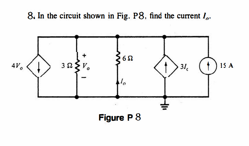 Solved In the circuit shown in Fig. P8, ﻿find the current | Chegg.com