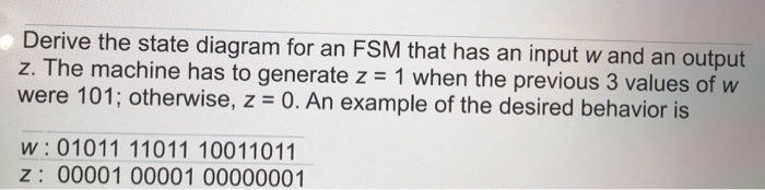 Solved Derive The State Diagram For An Fsm That Has An Input