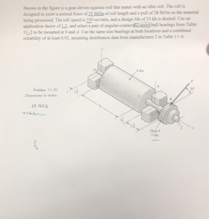 Solved Shown in the figure is a gear-driven squeeze roll | Chegg.com