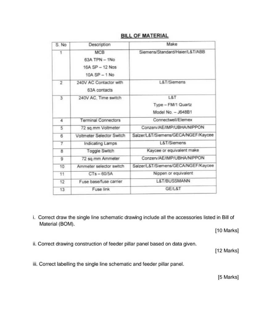 Solved Electrical Assignment Task 1b Question: SPECIFICATION | Chegg.com