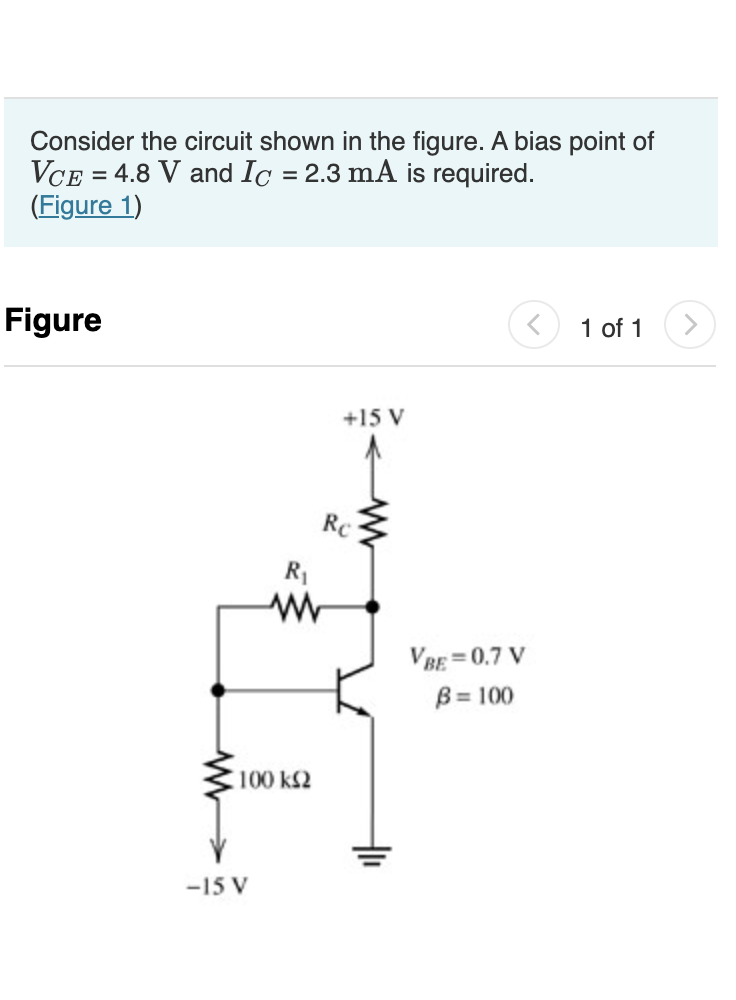 Solved Consider the circuit shown in the figure. A bias | Chegg.com