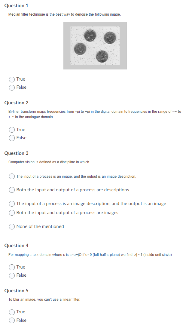 Solved Question 1 Median filter technique is the best way to | Chegg.com