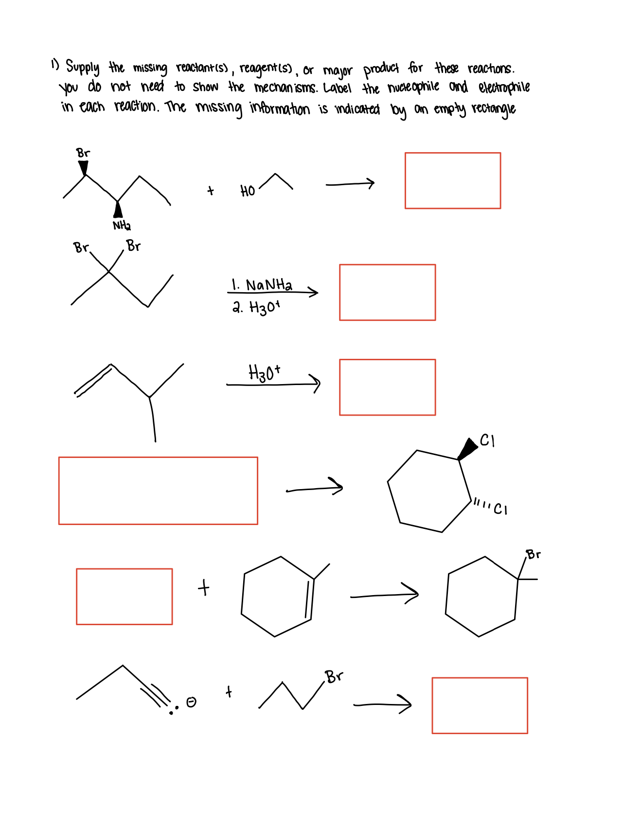 Solved 1) Supply this missing reactant(s), reagent(s), or | Chegg.com
