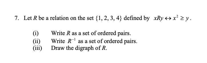 Solved Let R ﻿be a relation on the set {1,2,3,4} ﻿defined by | Chegg.com