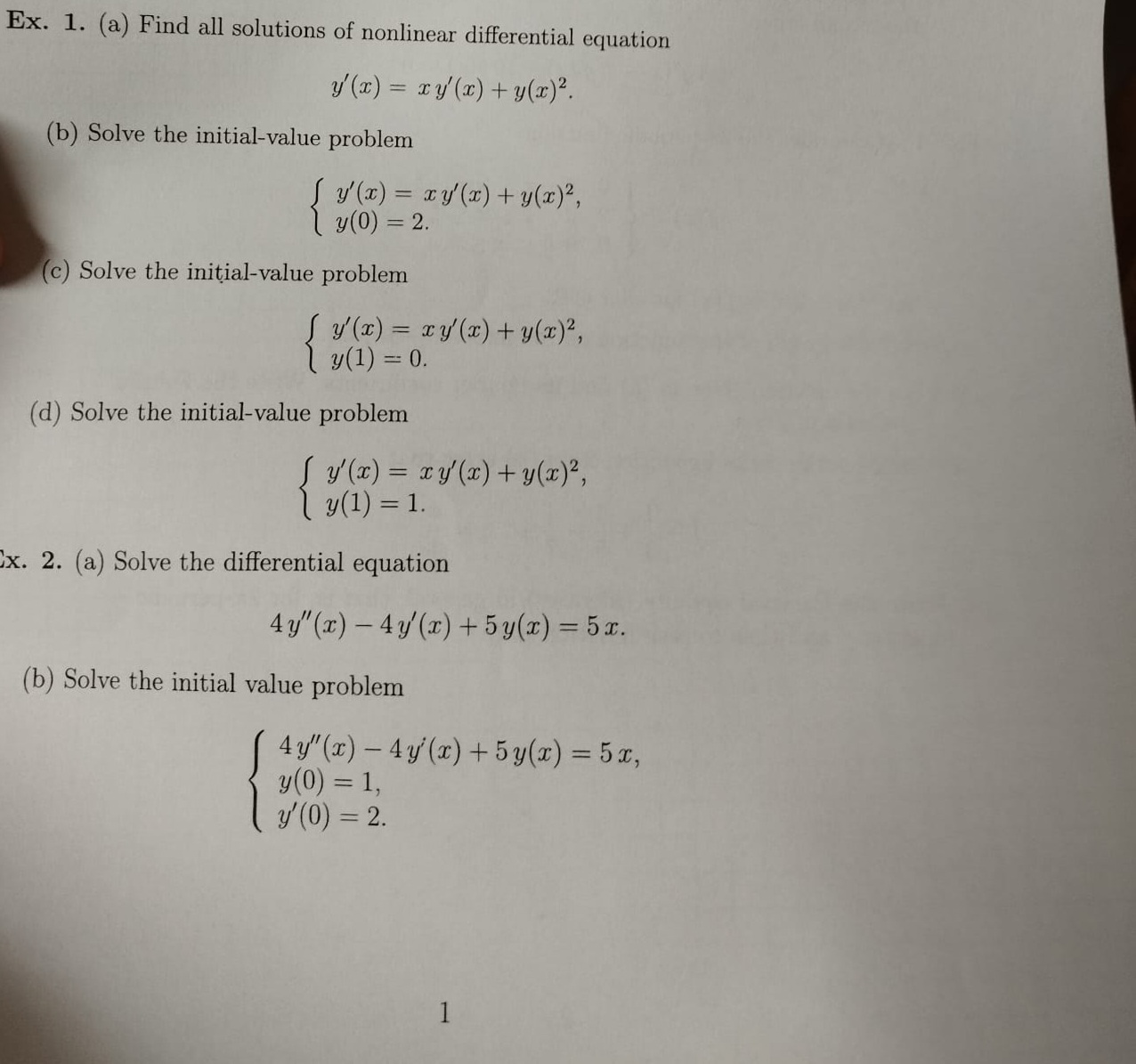 Solved Ex. 1. (a) Find all solutions of nonlinear | Chegg.com
