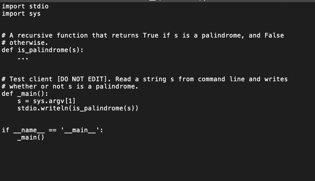 Solved Problem 5 Palindrome Implement The Function Is 8573