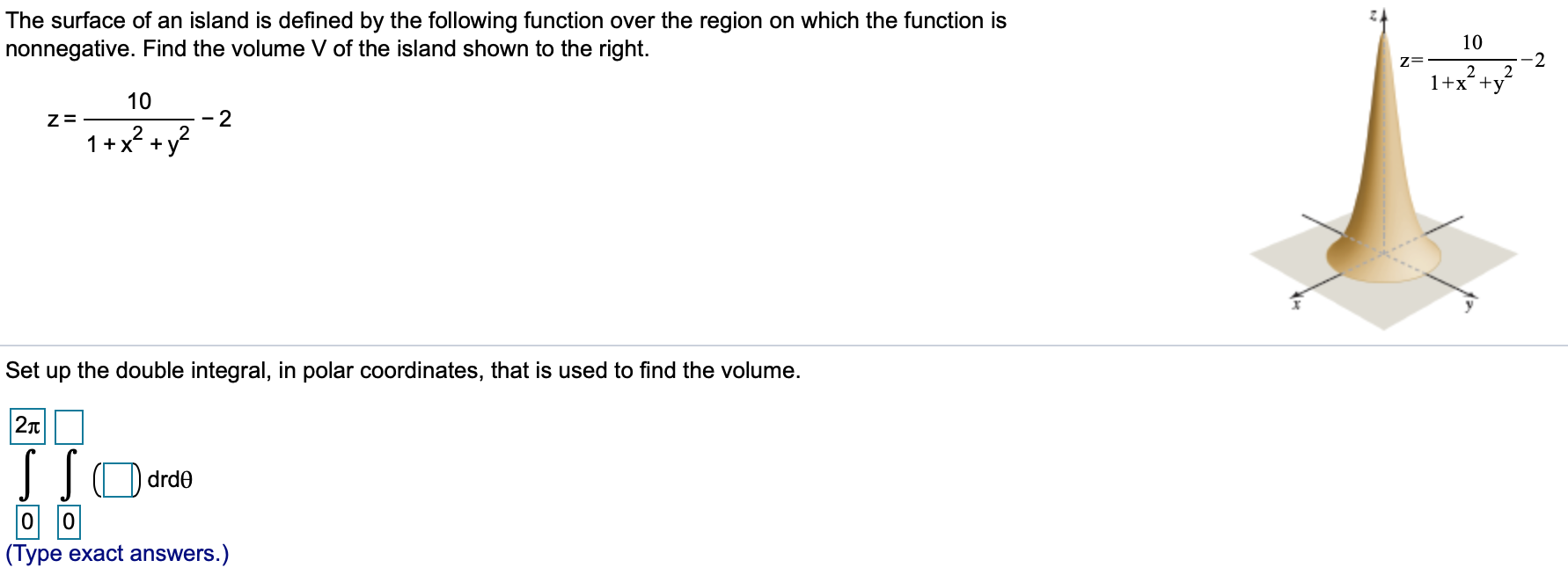 Solved The surface of an island is defined by the following | Chegg.com