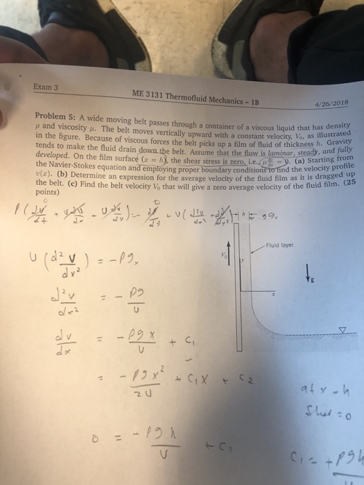 Solved Exam 3 ME 3131 Thermofluid Mechanics -1B 4/26/2018 | Chegg.com
