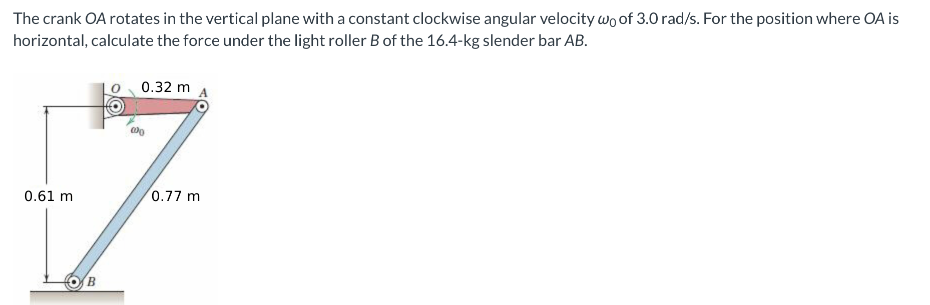 The crank OA rotates in the vertical plane with a | Chegg.com
