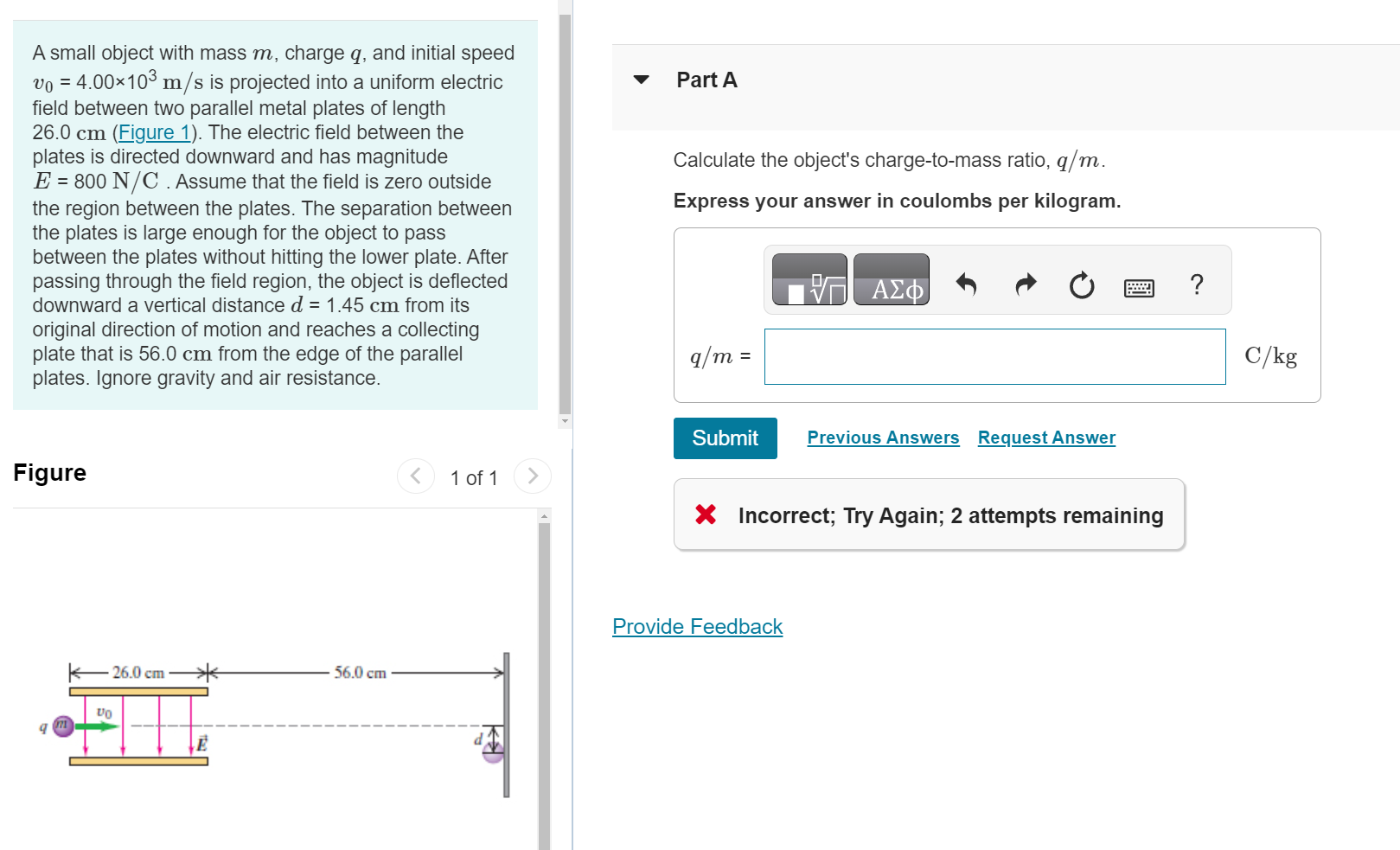 Solved A small object with mass m, ﻿charge q, ﻿and initial | Chegg.com